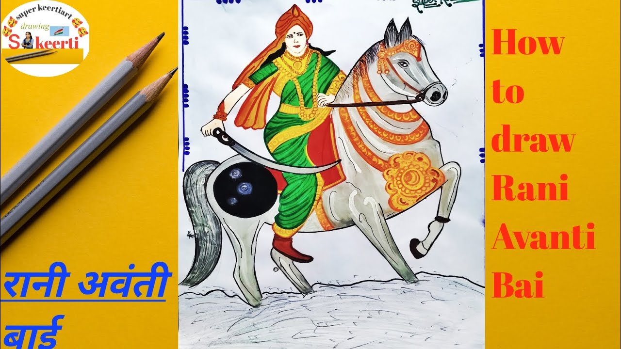 rani avanti bai ki drawing | how to draw rani avantibai step by step ...