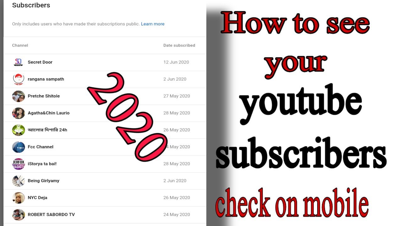 How to see your subscribers on YouTube 2020 | very easy to check all ...