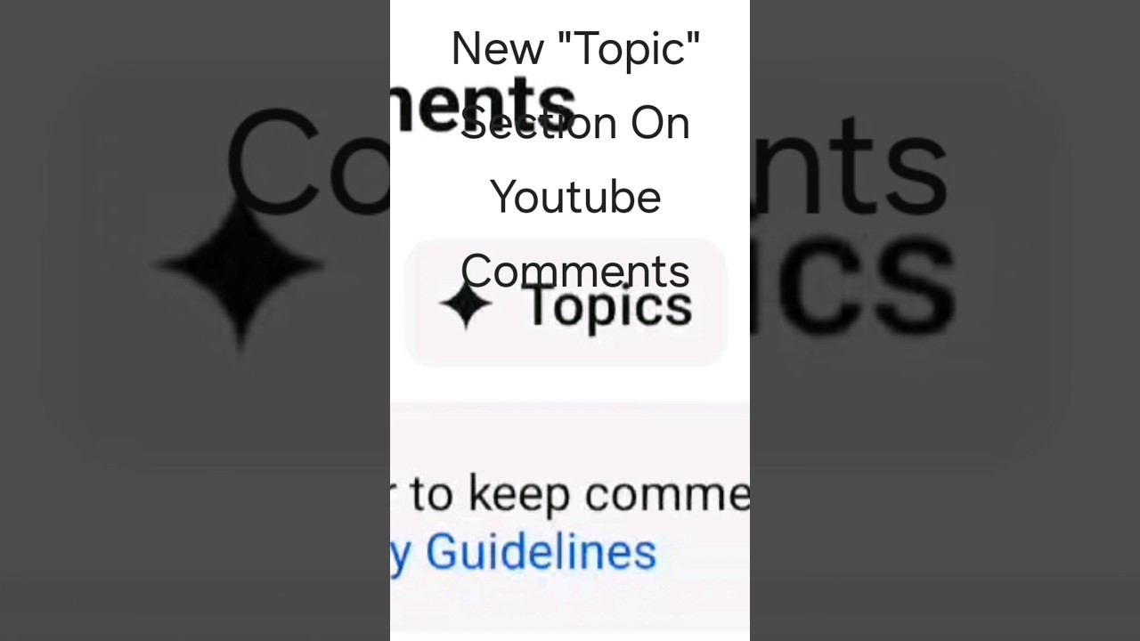 New Topic Comment Section? - YouTube
