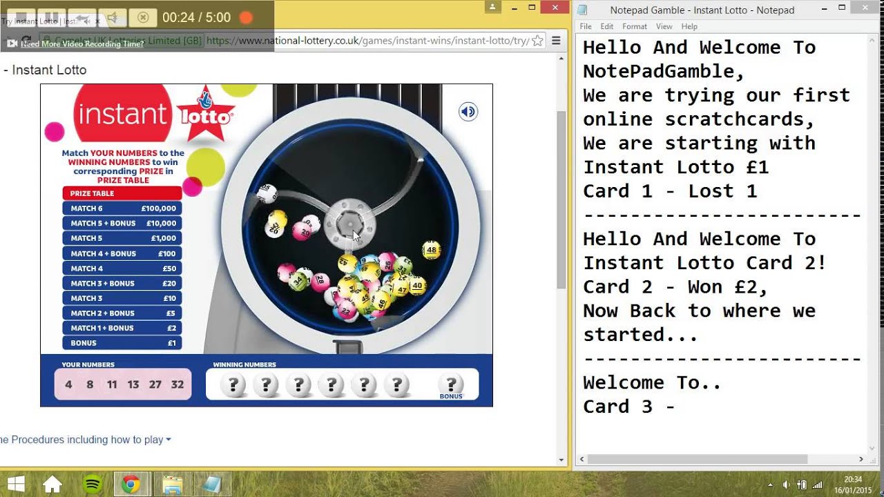 Instant Lotto £1 Online Scratch Card #3 - YouTube