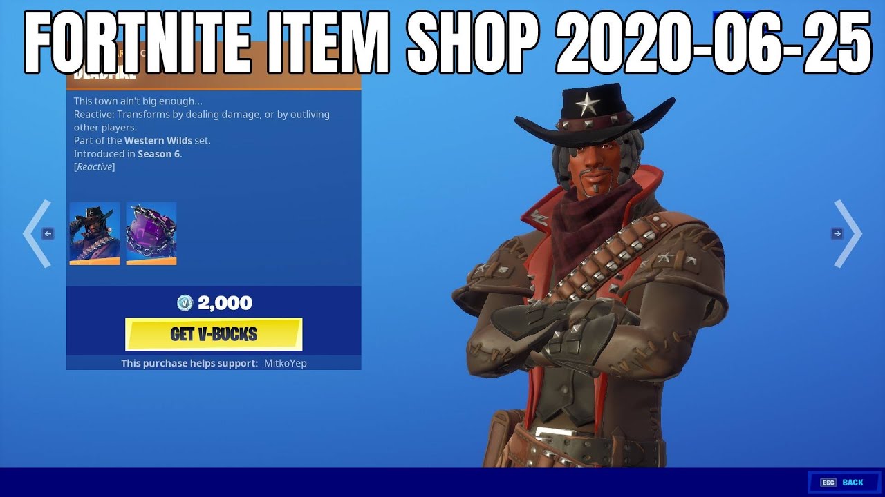 Deadfire skin is back - Fortnite Item Shop (2020-06-25) - YouTube