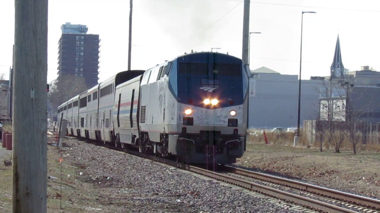 Amtrak 22 at Springfield, IL - March 10, 2018 - YouTube