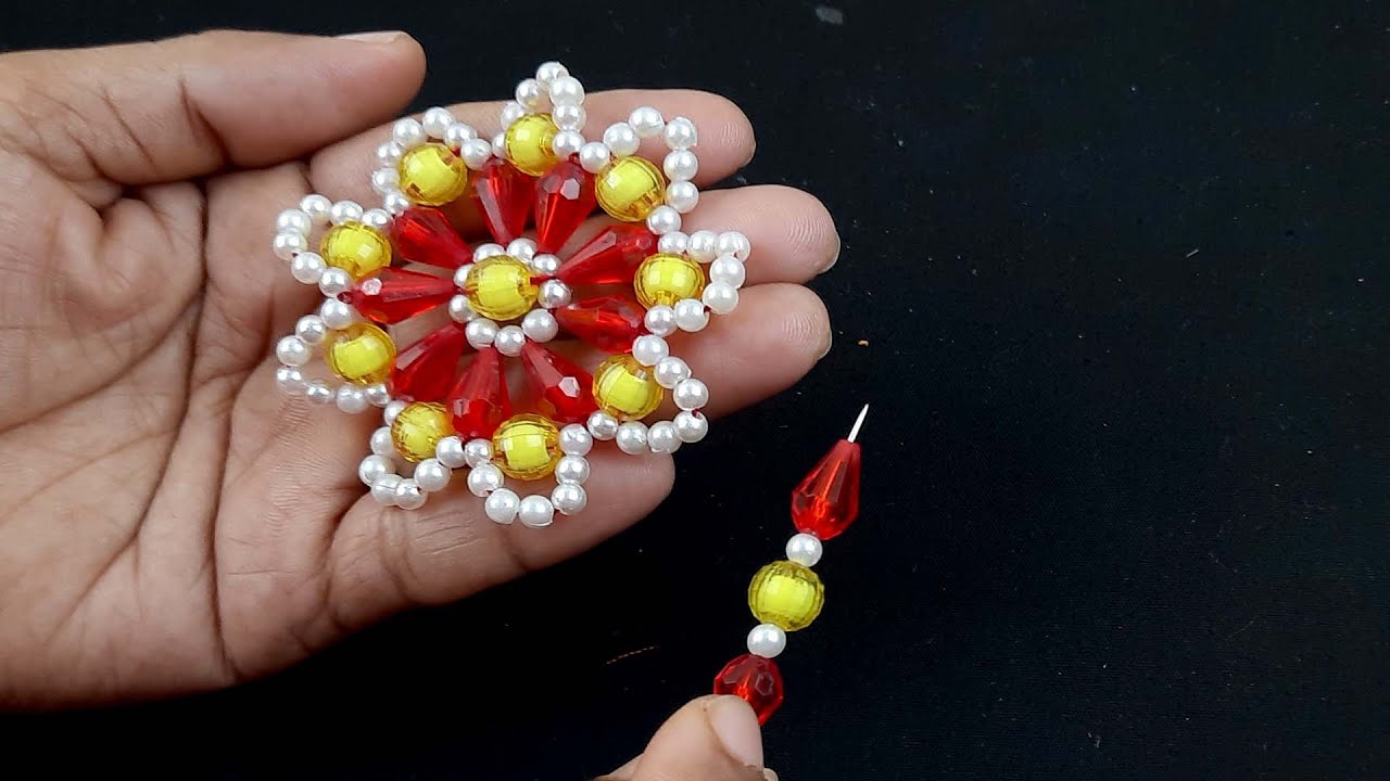 Simple & Beautiful Pearl & Beaded Flower Making Ideas - YouTube