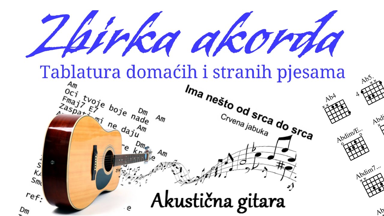 Zbirka akorda i tablatura domaćih i stranih pjesama - YouTube