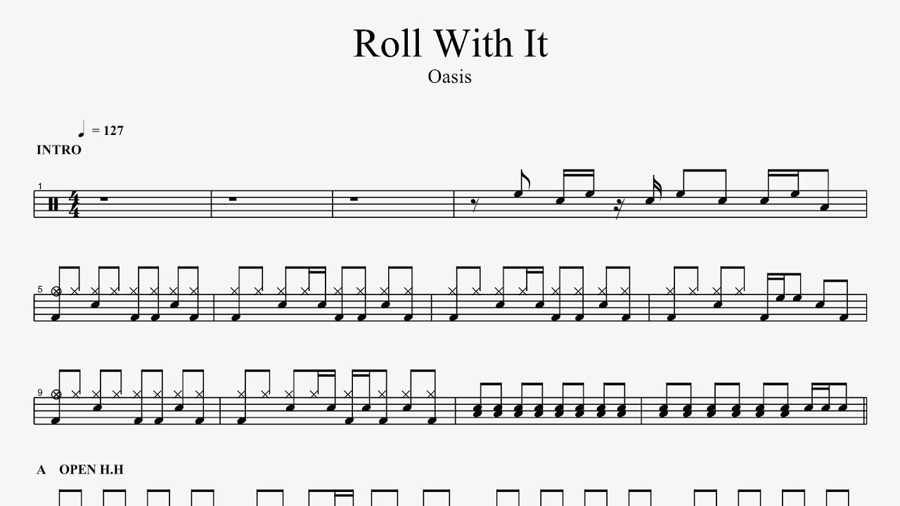 Oasis-Roll With It | Drum Sheet Music - YouTube