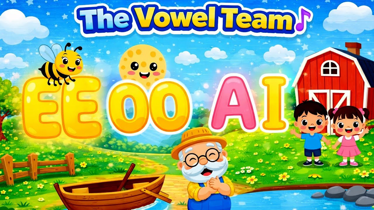 The VOWEL Team | Long VOWELS | Phonics Song for KIDS - YouTube