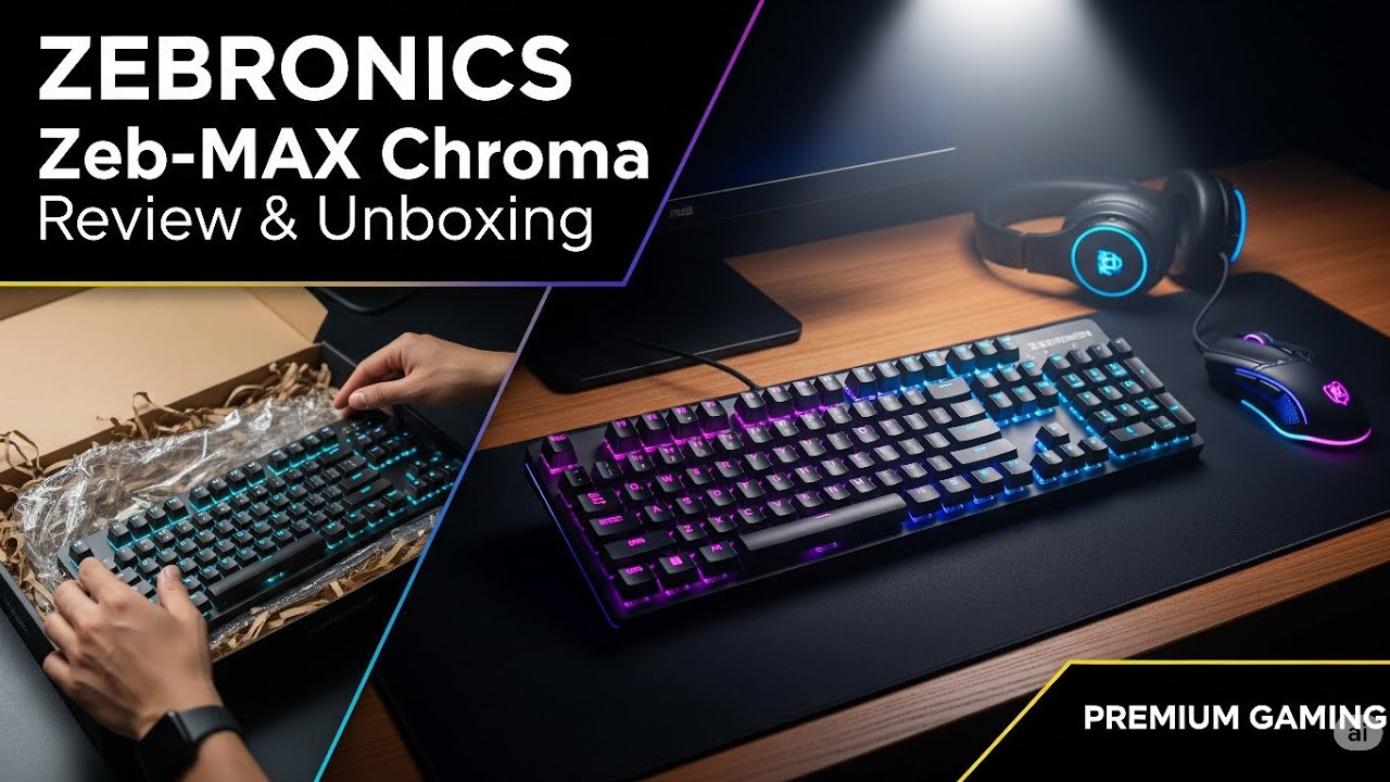 ZEBRONICS Zeb-MAX Chroma Premium Mechanical Gaming Keyboard Review & Unboking - YouTube