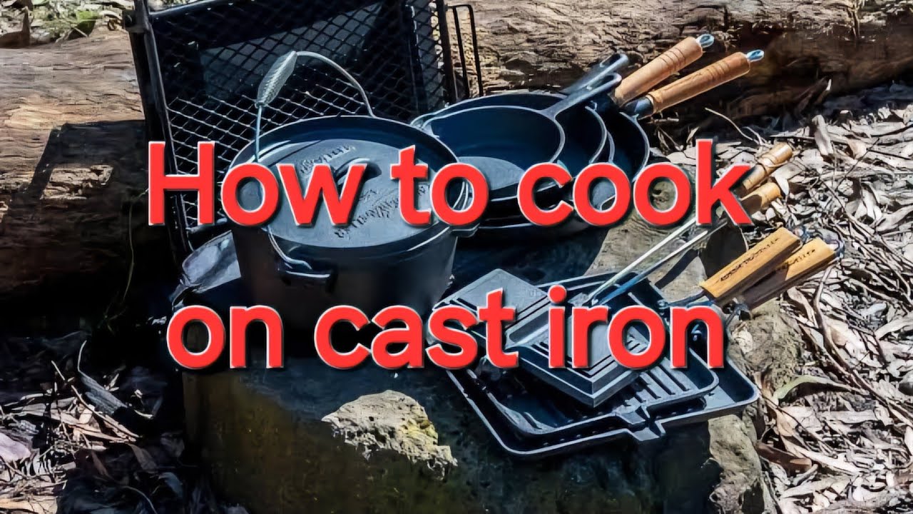cast iron cooking on a wood fire - YouTube