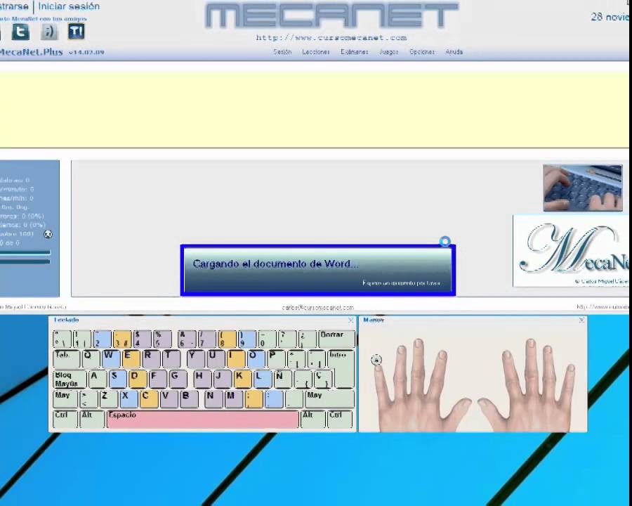 Práctica del teclado alfabético con Mecanet - YouTube