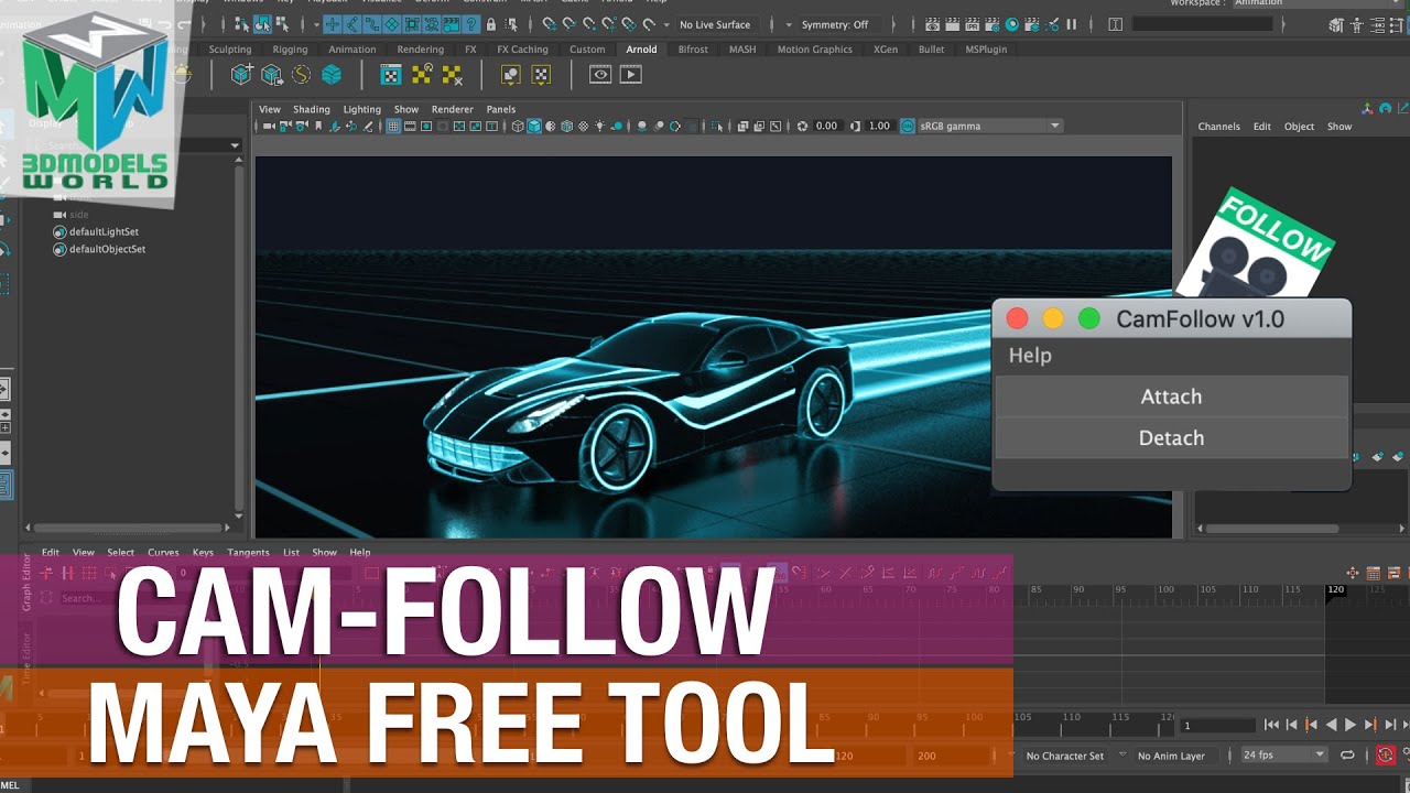 Cam Follow Tool Quickly Attach Camera To Selected Object In Maya cam-follow-tool-quickly-attach-camera-to-selected-object-in-maya