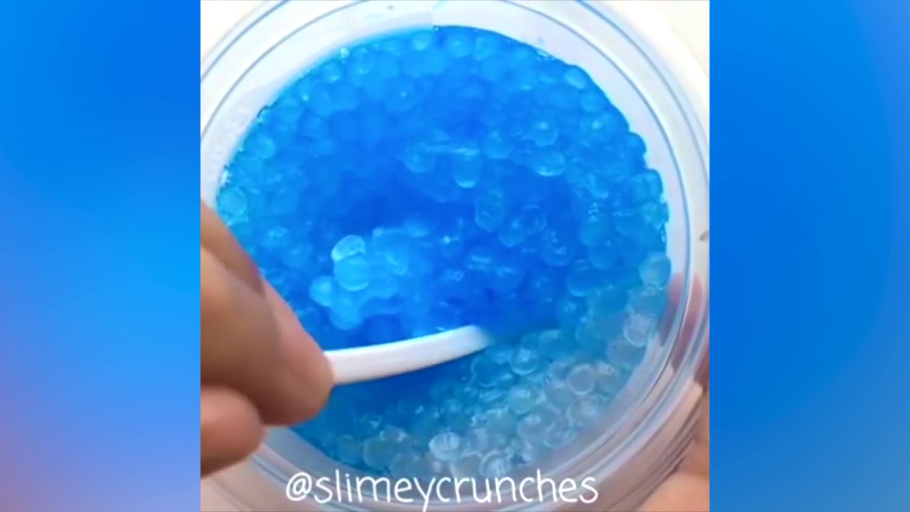 The most satisfying video !!! Light Blue Slimes Most Satisfying Slime ...