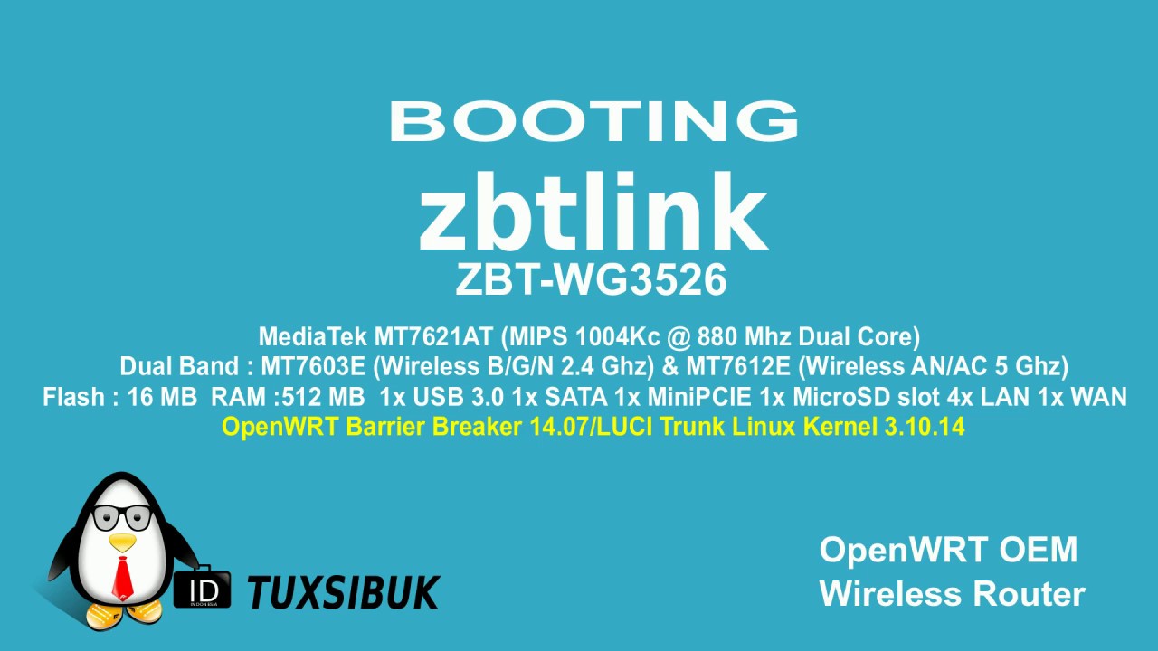 Menyalakan Wireless openWRT Router ZbtLink ZBT-WG3526 - YouTube