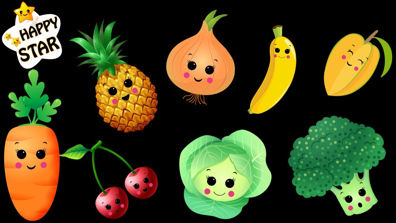 Vegetables and Fruits Happy Dance - Kids Cartoon Dance Animation - YouTube