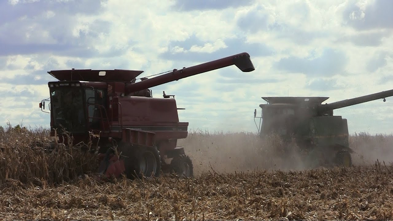 Wittwer Farms, John Deere and Case IH Combines on 10-27-2011 - YouTube