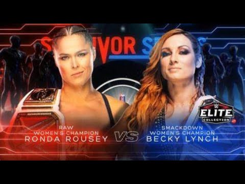 WWE 2K20 RONDA ROUSEY VS BECKY LYNCH DOUBLE TITLE MATCH FULL DARMA # ...