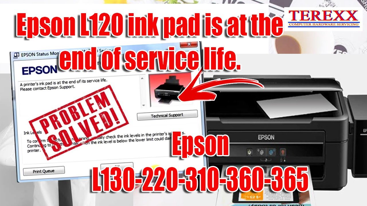 ERROR PRINTER: Need to Reset Epson L130-220-310-360-365 ( Problem ...