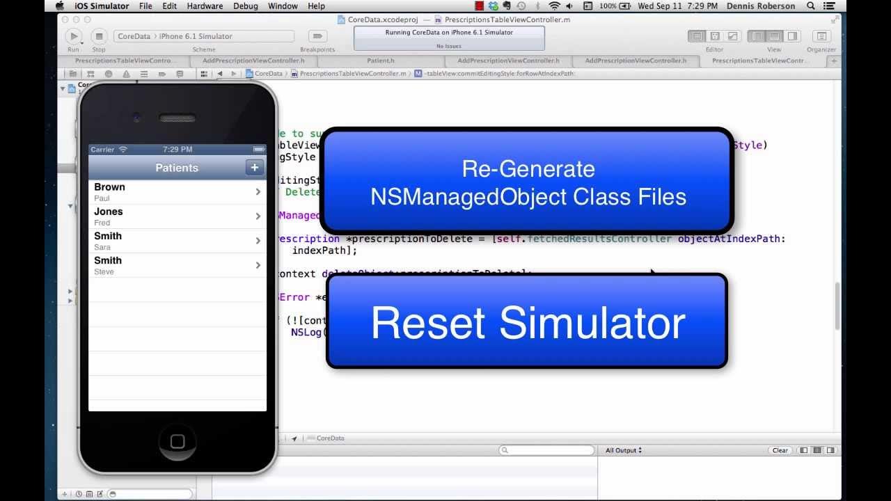 CoreData Part 3 - Coding the Prescriptions View Controller - YouTube