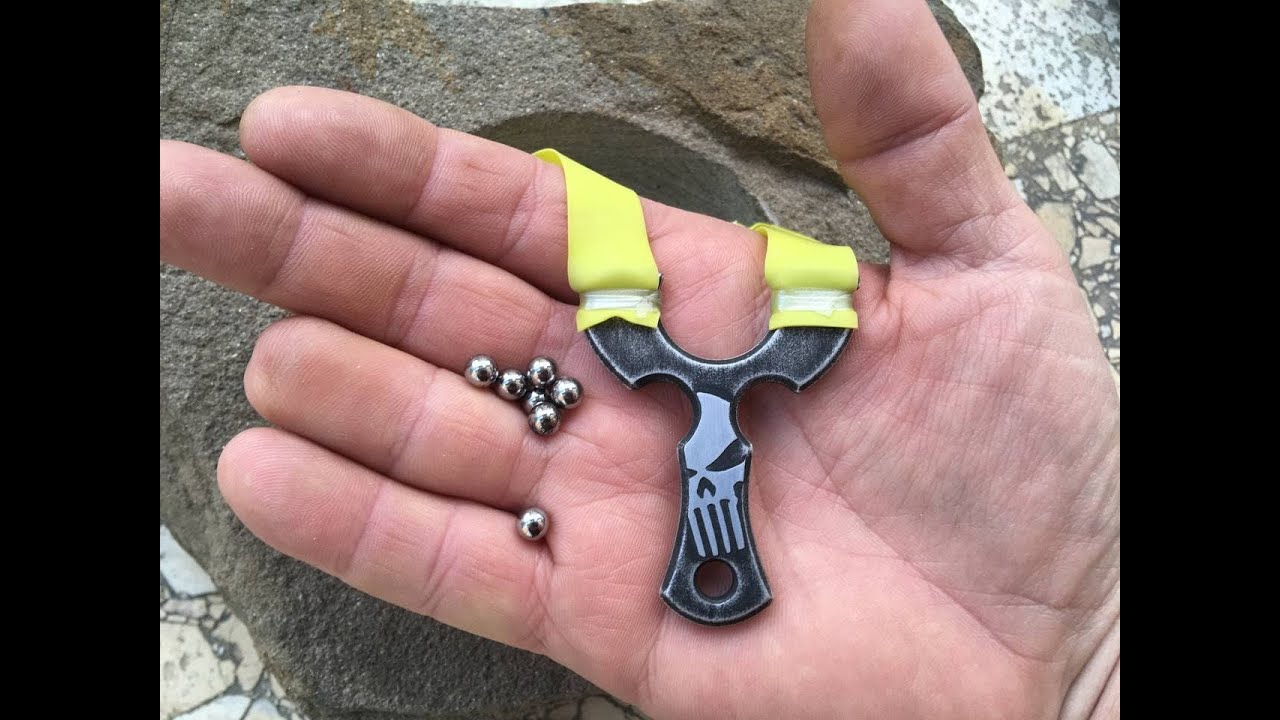 Micro slingshot shooting..tiro con fionda micro ... - YouTube