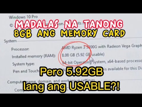 GB Usable RAM. how to fix 8GB ram 5.92 usable? windows 10 | Beginners ...