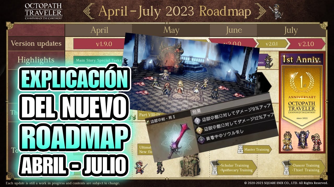EXPLICACIÓN del NUEVO ROADMAP [ABRIL - JULIO] | Octopath Traveler: CotC ...