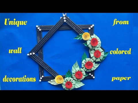 Unique wall decorations from colored paper - Tutorial on how to make ...