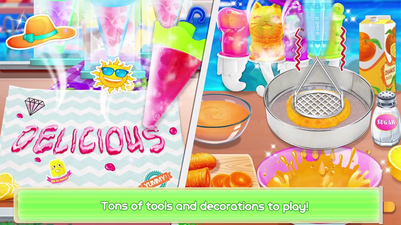 Frozen Rainbow Ice Pops & Ice Cream Cooking Games - YouTube