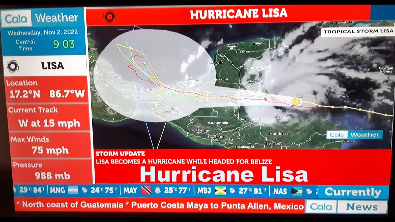 Hurricane Lisa from San Pedro Belize - YouTube