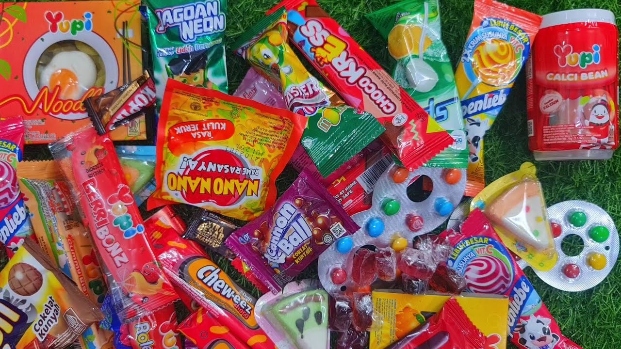 ASMR Satisfying video |Aneka macam Permen| Permen Jagoan Neon | Permen ...