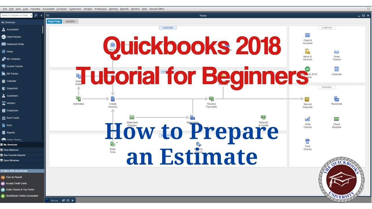 Quickbooks 2018 Tutorial for Beginners - How to Create an Estimate ...