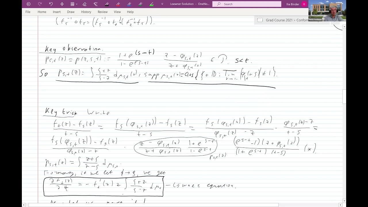 Advanced Course I: Schramm Loewner Evolution and Lattice Models Lecture 4: Part 3 - YouTube