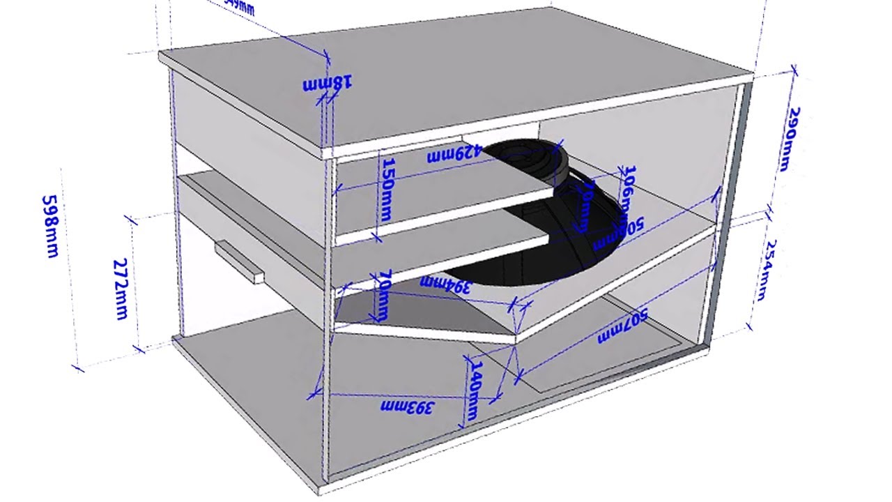 HORN REFLEX B22 SINGLE 18 INCH SUBWOOFER PLAN - YouTube