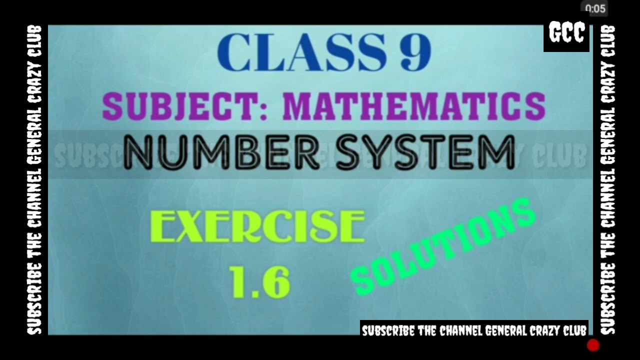 Numbers system 9th standards exercise no 1.6 - YouTube