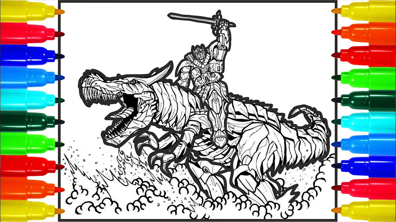 Transformer dragon Coloring pages - YouTube