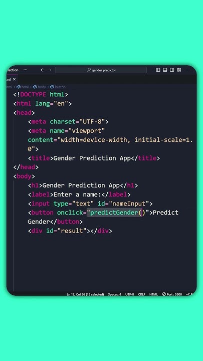 Gender prediction app using JavaScript #html5 #css3 #javascript - YouTube