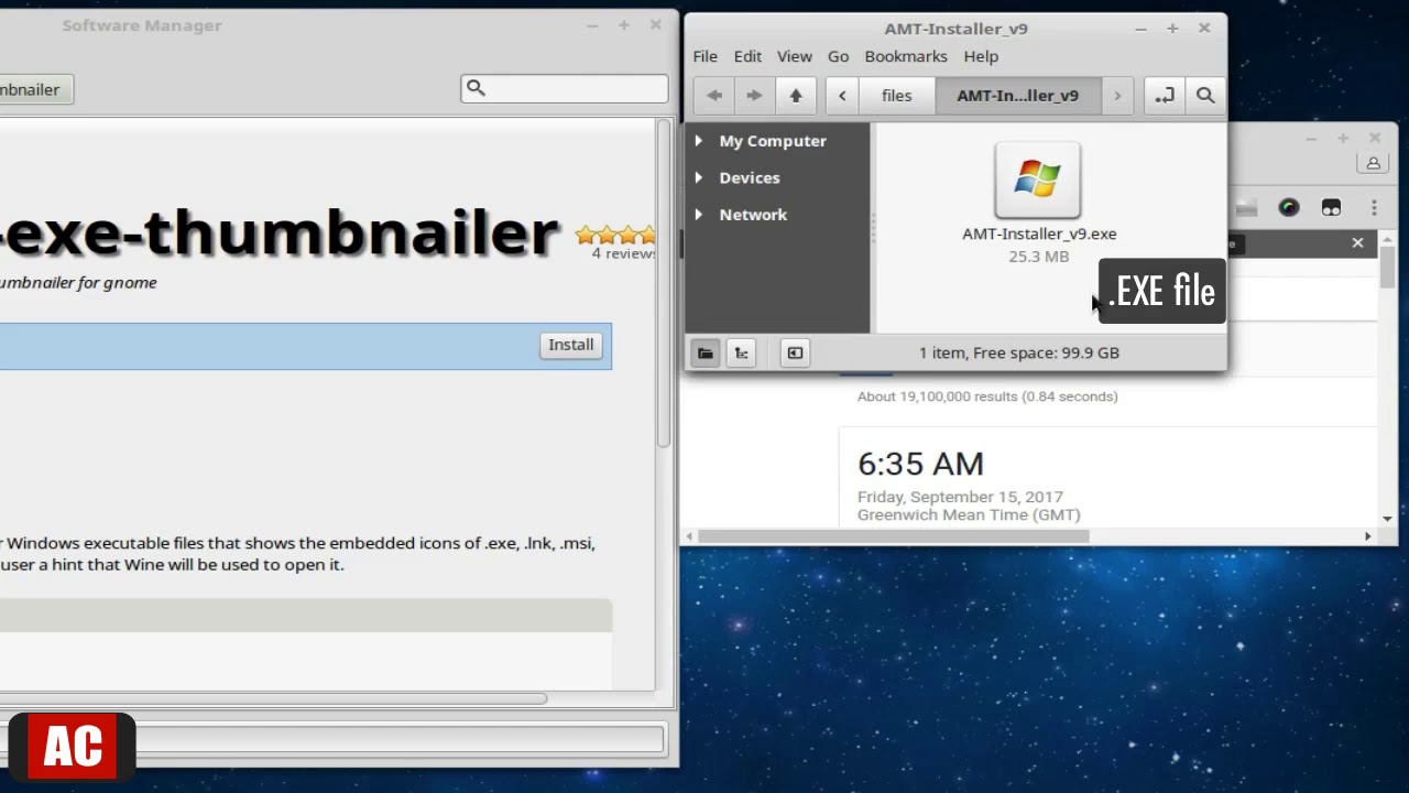 Linux Mint Cinnamon-Display Icon of .EXE file - YouTube