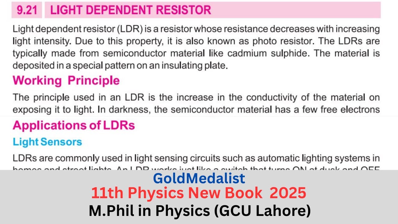 Light Dependent Resistors(LDRs) & its applications | Class 11 Physics ...