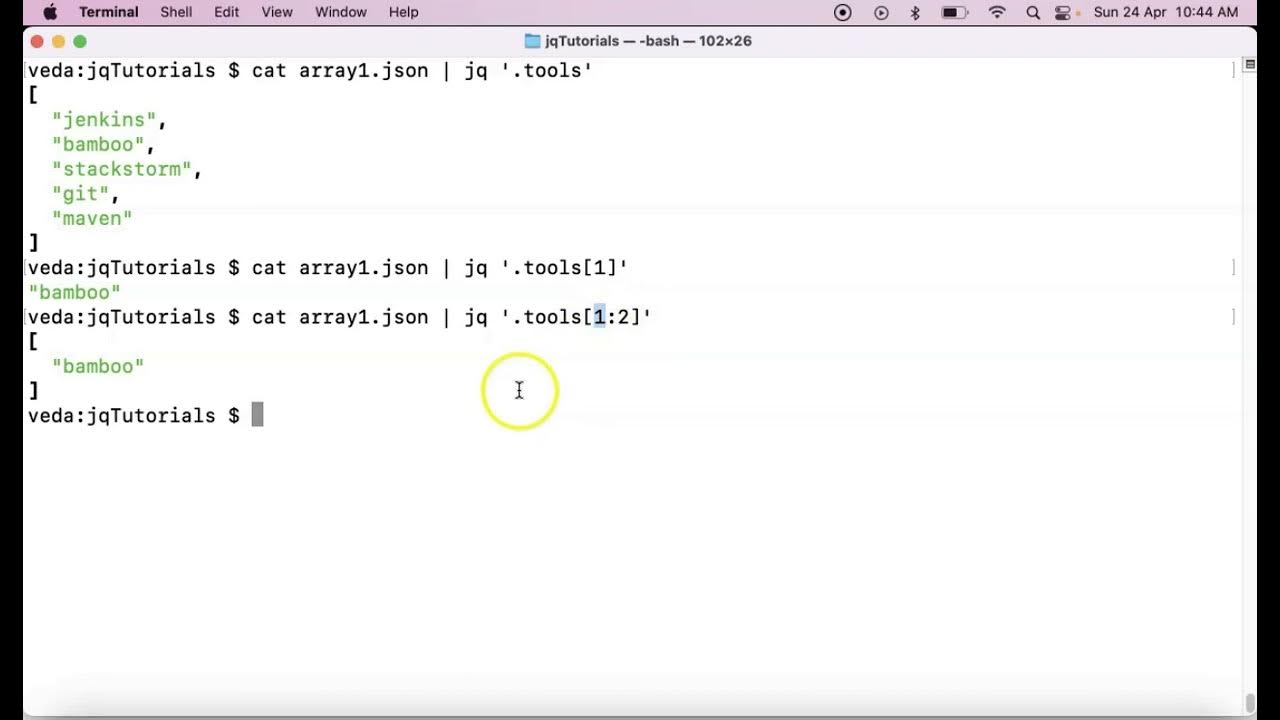 Jq Command Tutorials Video 14 Json Array Slicing By Narendrap Youtube