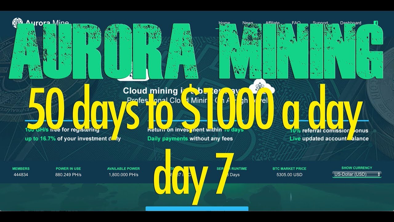 Aurora Mining Day 7 - 50 days to $1000 a day - YouTube
