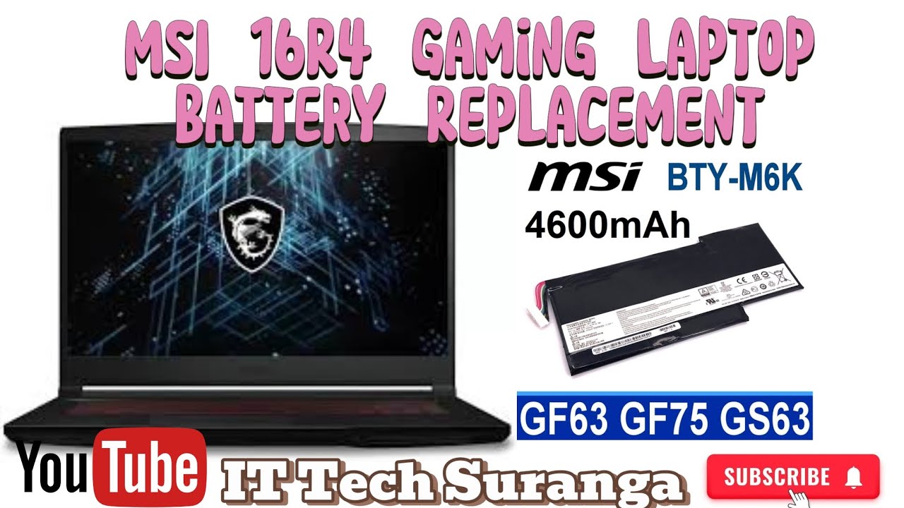 How to Replace Battery MSI 16R4 Gaming Laptop | Assemble - YouTube