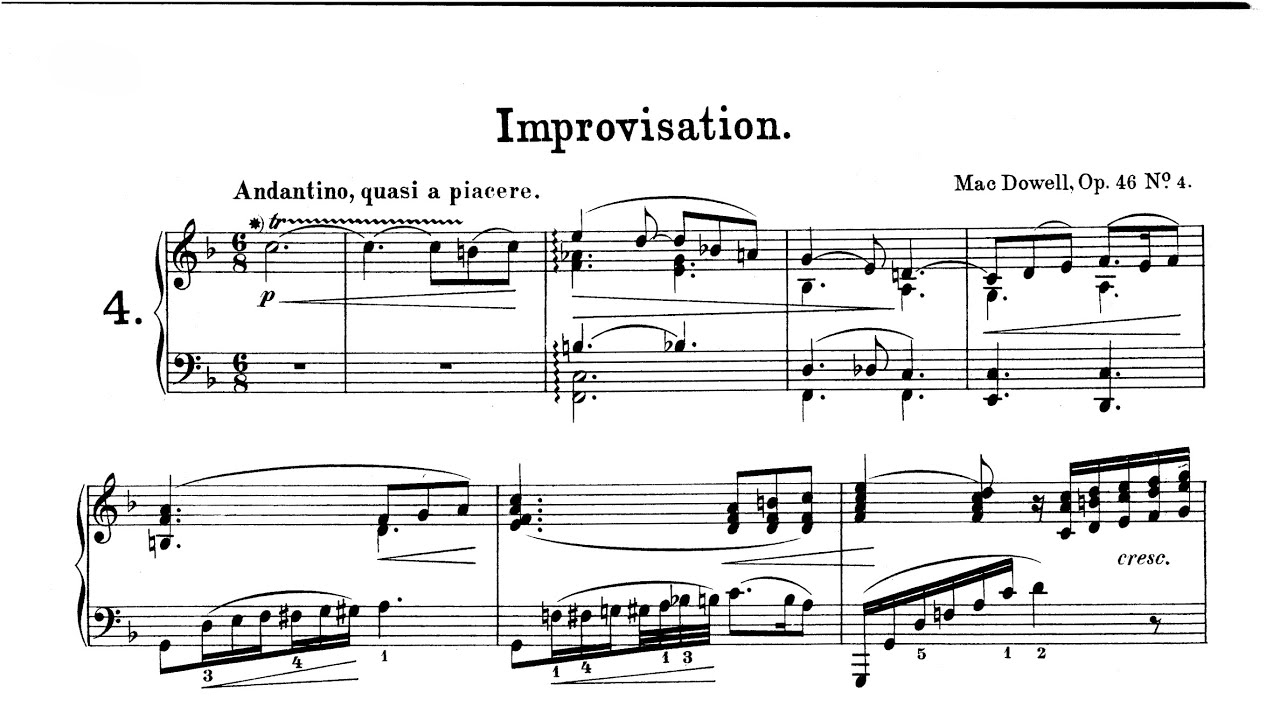 Edward MacDowell — Improvisation, Op. 46, No. 4 - YouTube