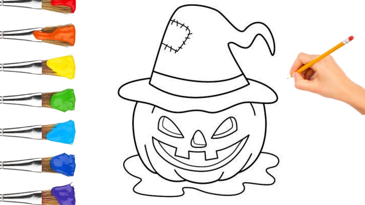Pumpkin 🎃 Drawing,Painting and Coloring for kids and Toddlers | How to ...