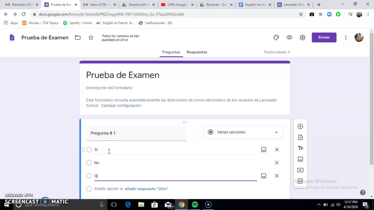 Google Forms Español - YouTube