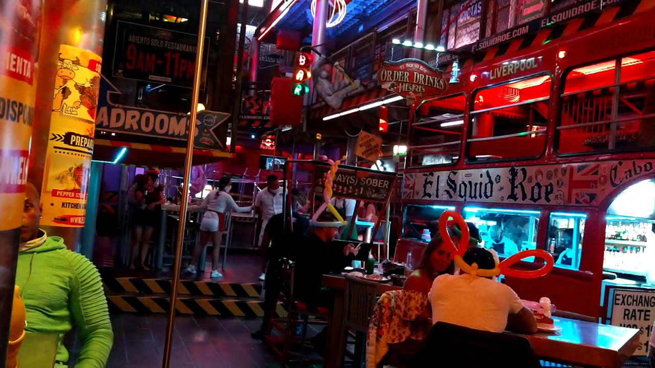 Cabo San Lucas Squid Row Bar we ate and has a wonderful time - YouTube