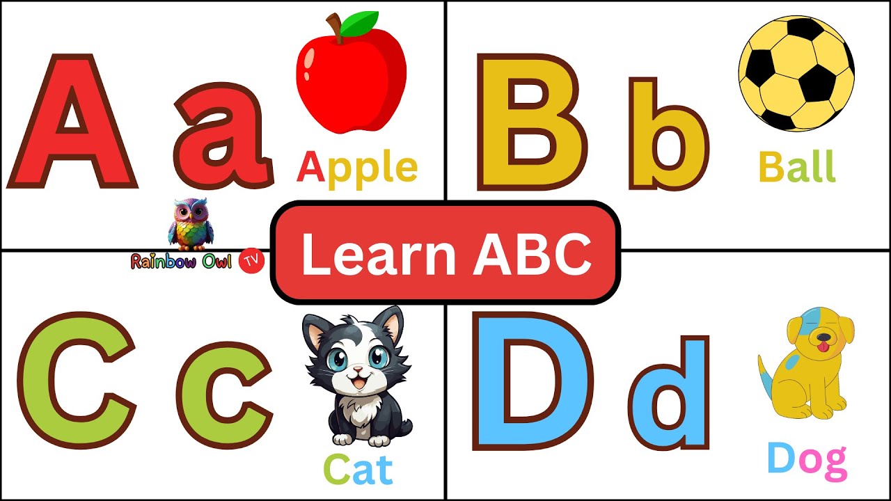 Learn ABCD | Alphabet with words | A for Apple B for Ball | Letter ...