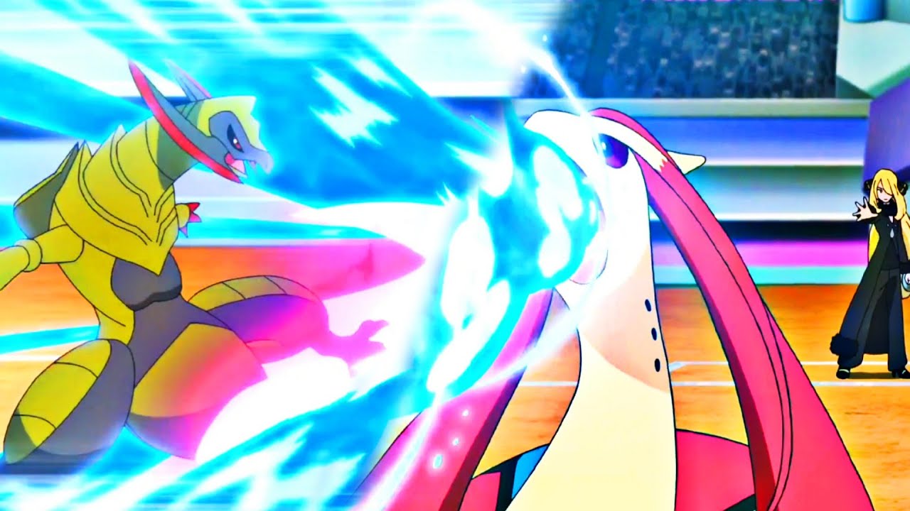 iris vs Cynthia🔥| iris's Haxorus vs Cynthia's Milotic | Pokémon ...