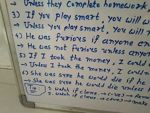 Recipe of English Grammar - Use Unless in place of If | Do as directed ...