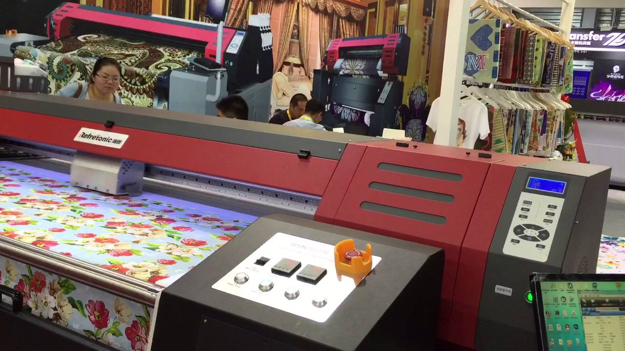 Belt textile printer for fabric direct printing - YouTube