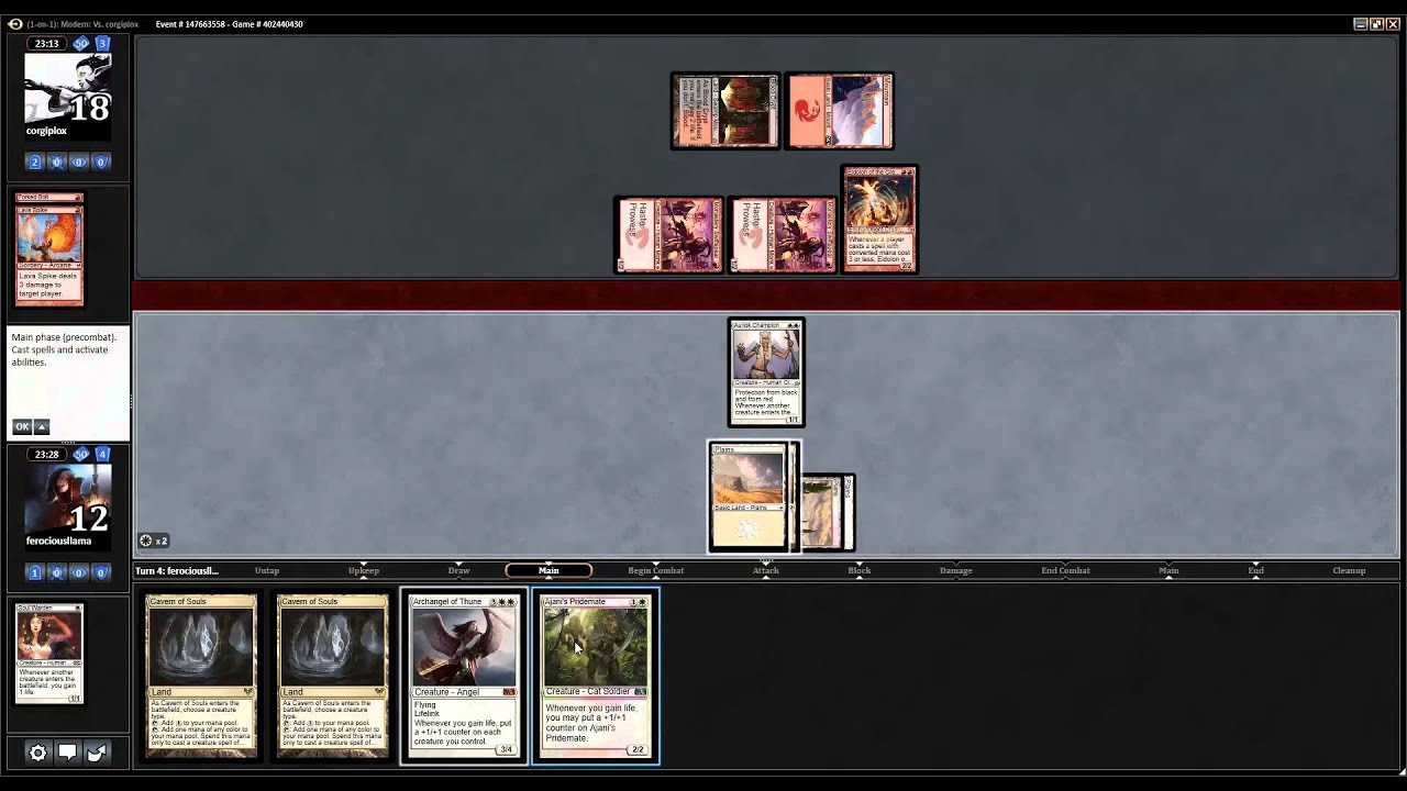 MTG Modern Magic Soul Sisters #1vs Burn Match 1 - YouTube