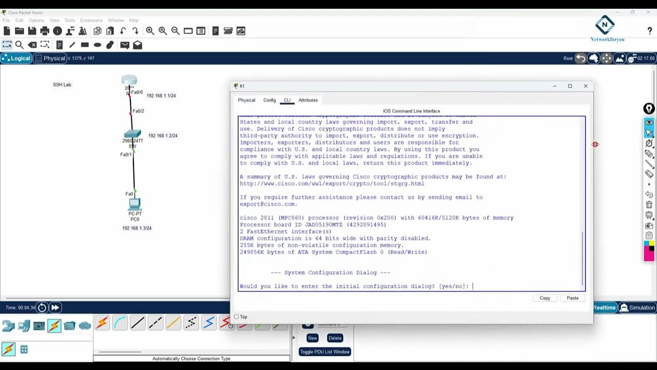 How to Configure SSH in CISCO Packet Tracer? | CCNA Basic Lab in Packet Tracer - YouTube
