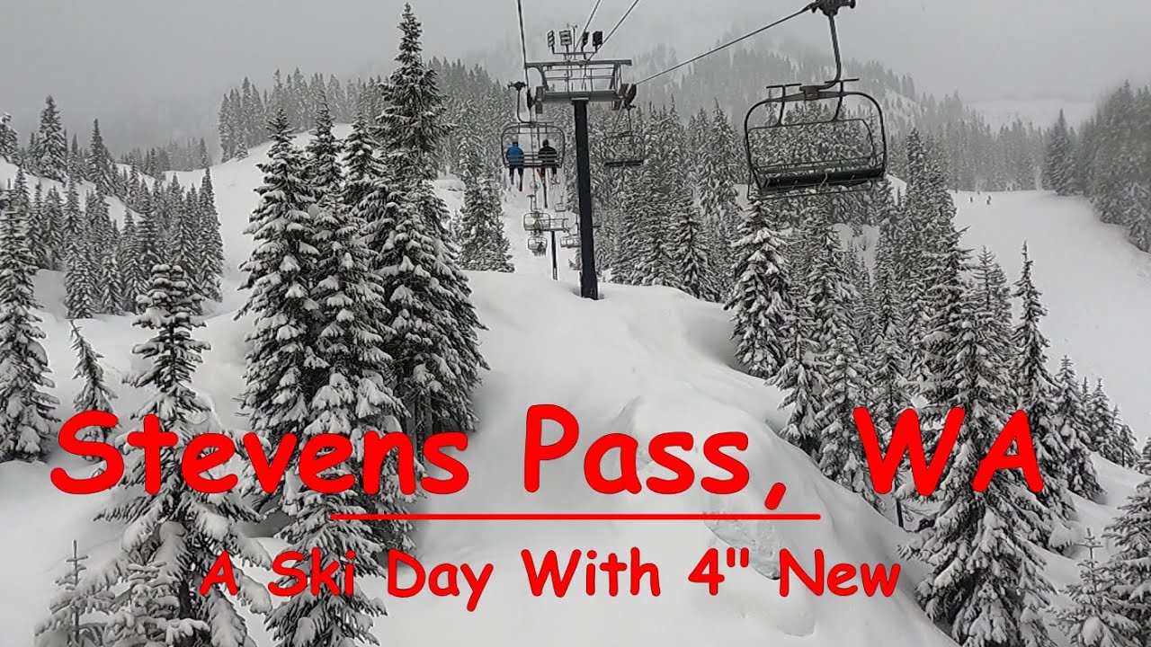 4 Inches of New Snow Skiing Stevens Pass, WA | 8 runs in fun snow - YouTube